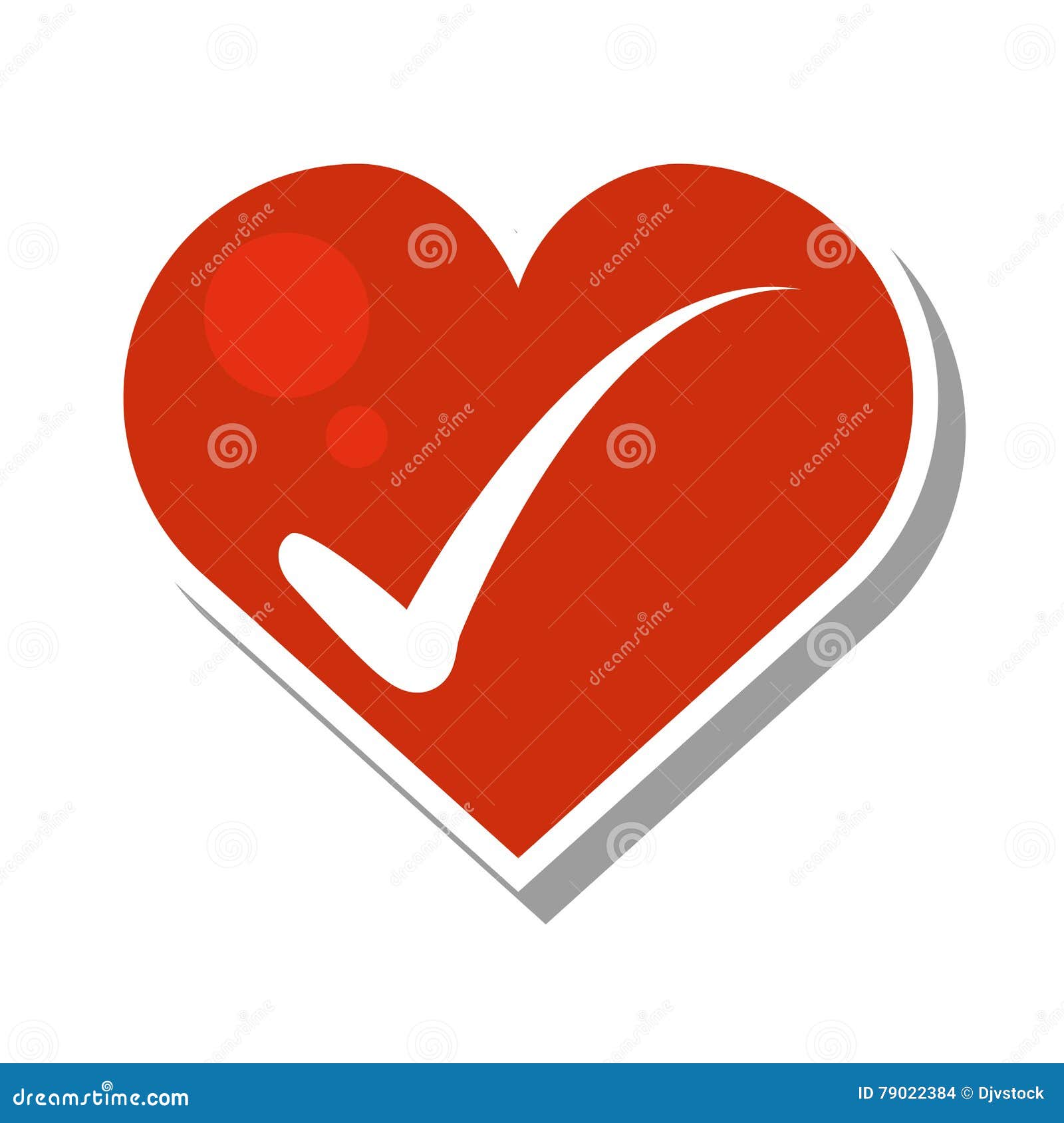 Heart with check icons stock vector. Illustration of isolated - 79022384