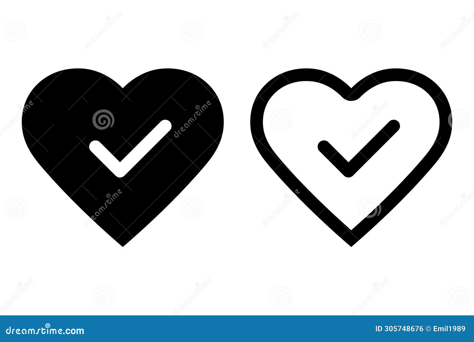 Heart with Check Mark Icon Simple Basic Design. Stock Illustration ...