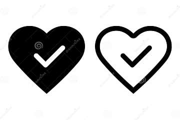 Heart with Check Mark Icon Simple Basic Design. Stock Illustration ...