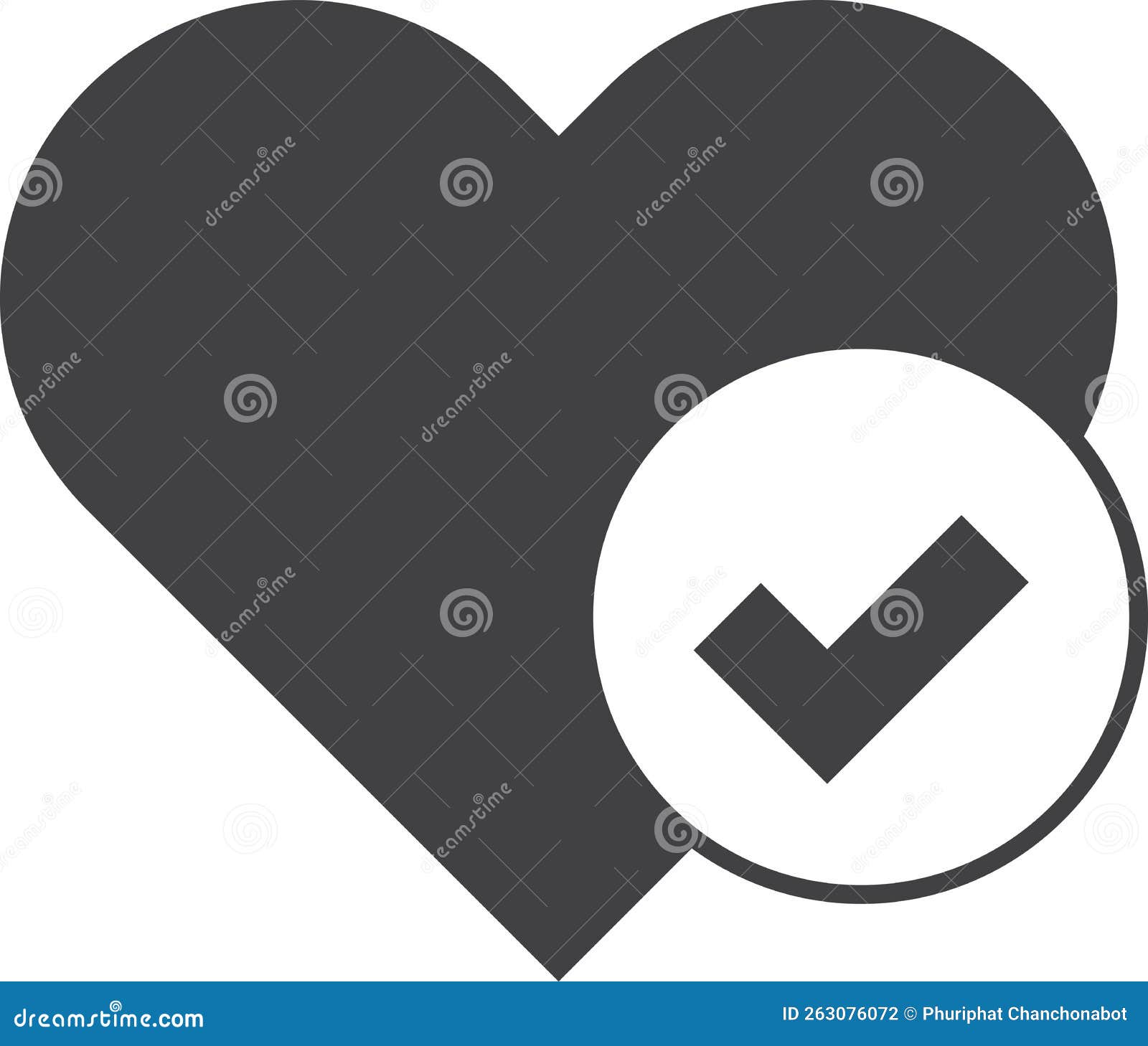 Heart and Check Mark Illustration in Minimal Style Stock Vector ...
