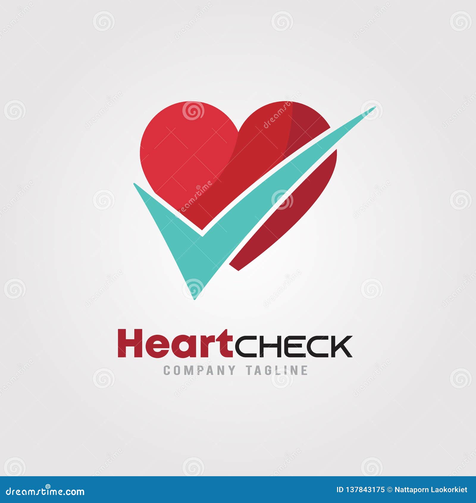 Heart Check Up with Heart Icons and Check Mark Logo Template Stock ...