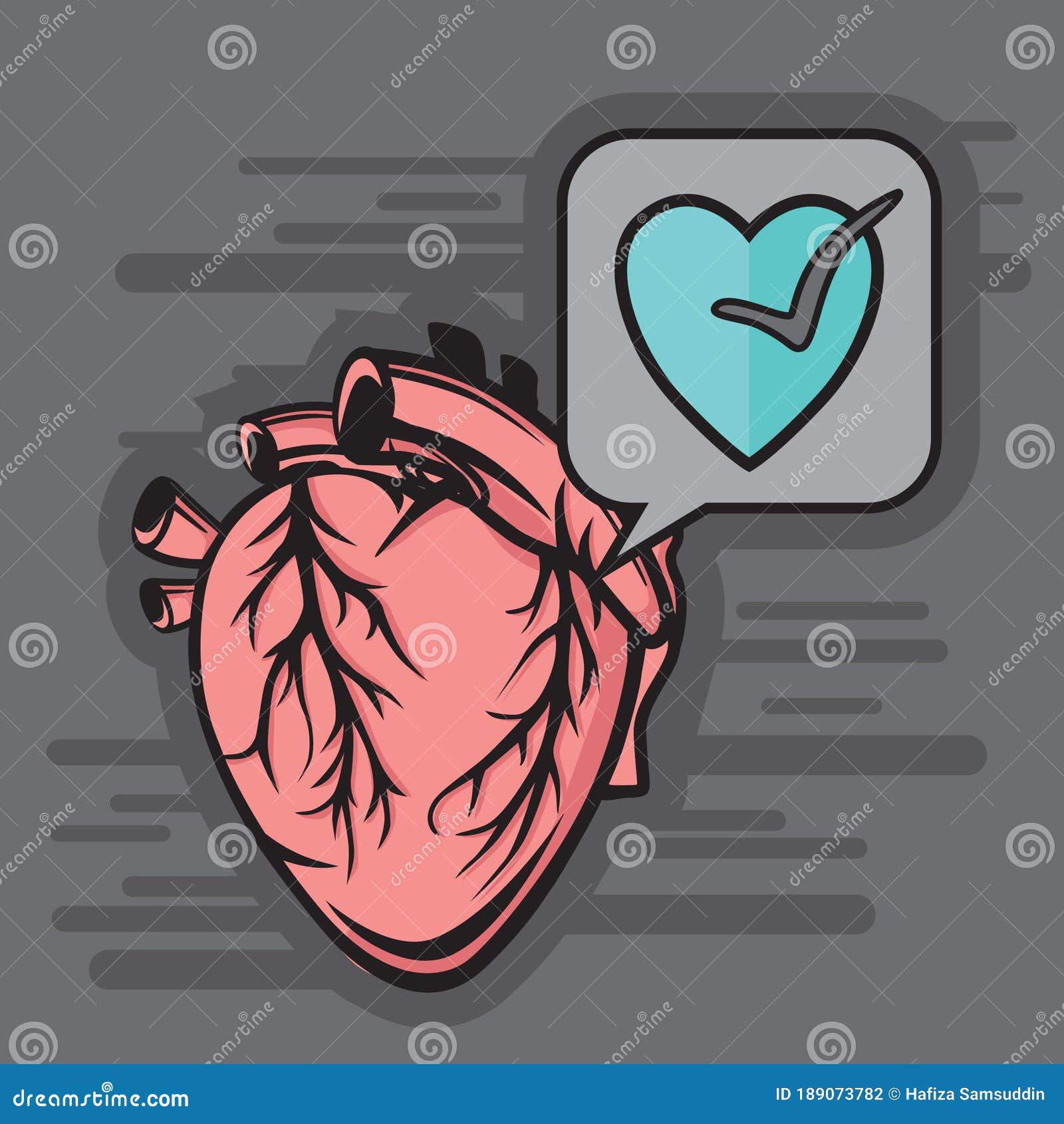 Heart Check Up. Vector Illustration Decorative Design Stock Vector ...