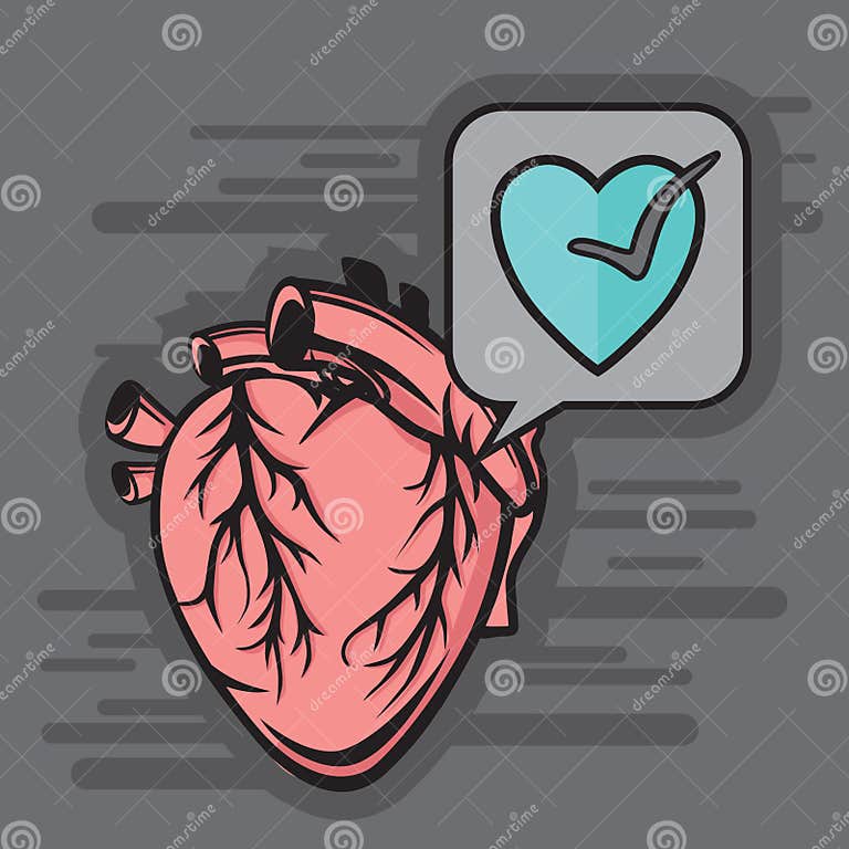 Heart Check Up. Vector Illustration Decorative Design Stock Vector ...