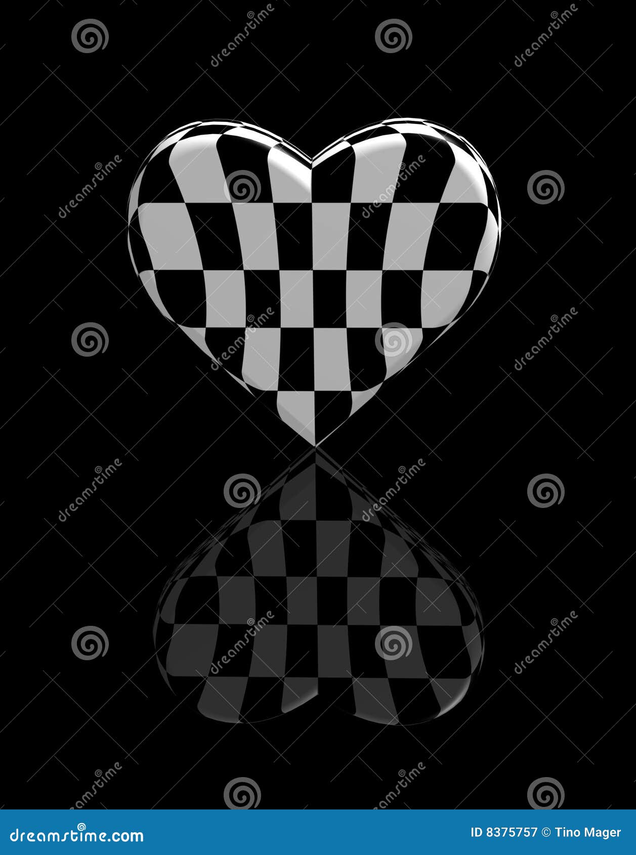 Heart Chess 3d Black-and-white Shot Stock Illustration - Illustration ...