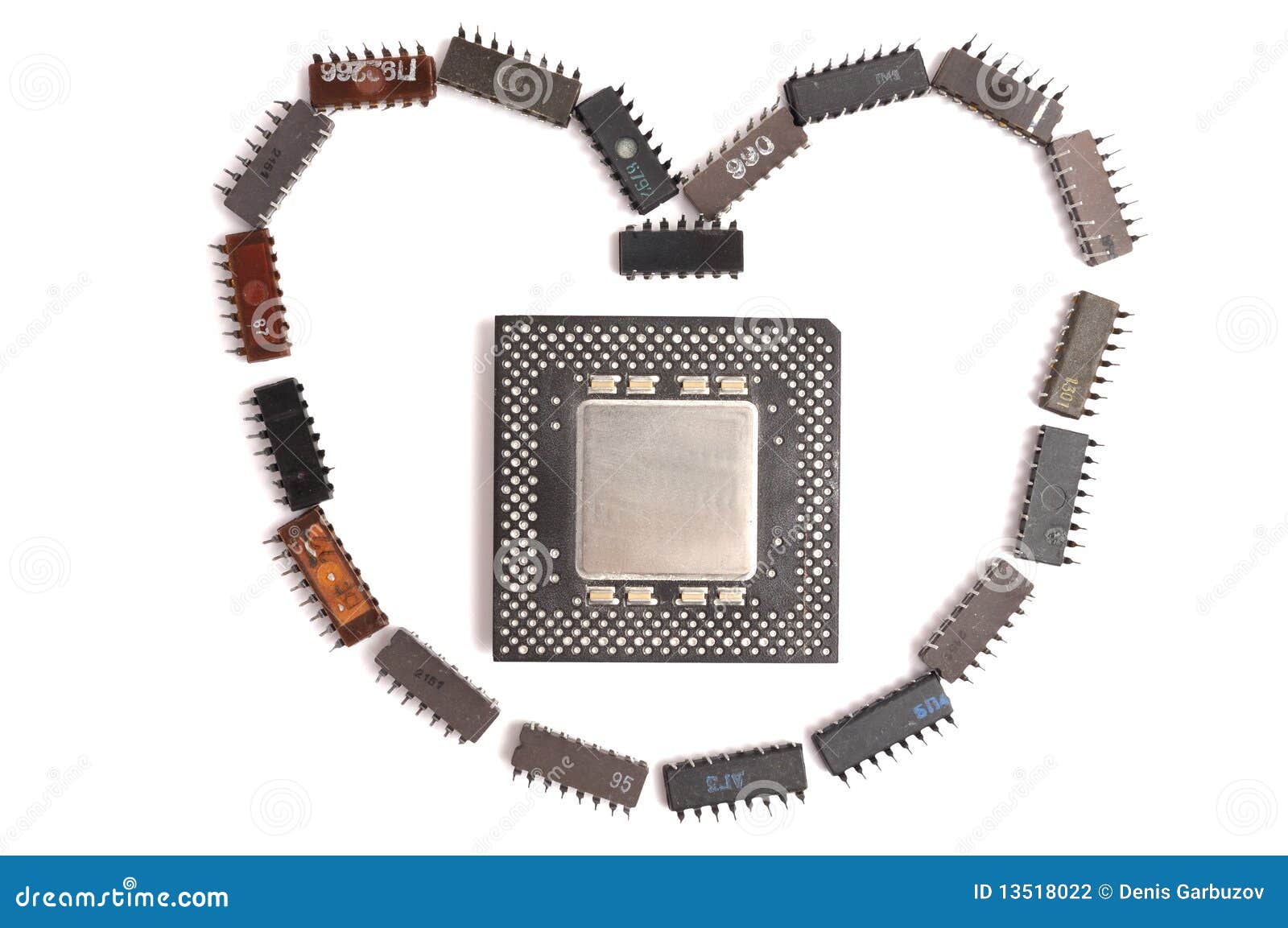 Heart chip stock photo. Image of chip, microcircuit, heart - 13518022