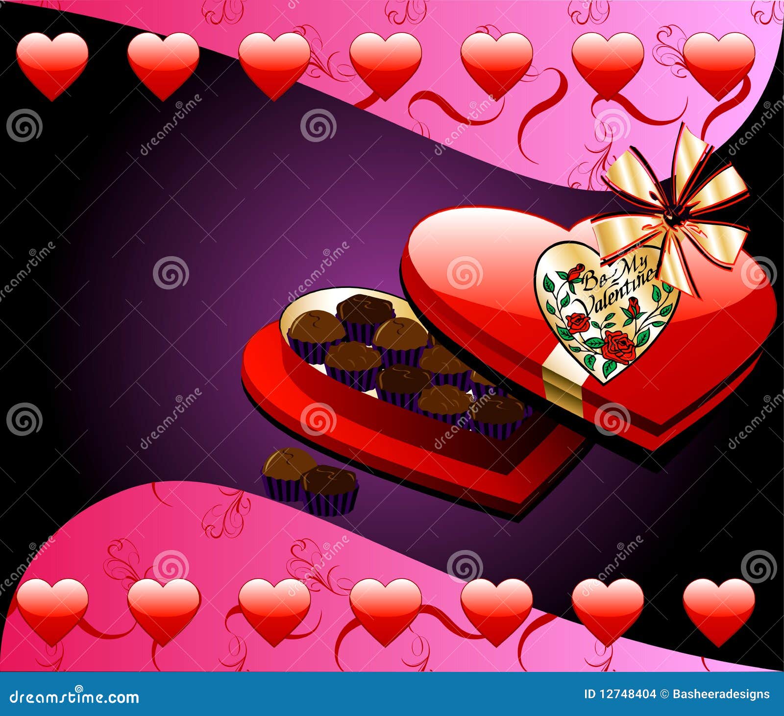 Heart Chocolate Box stock vector. Illustration of love - 12748404