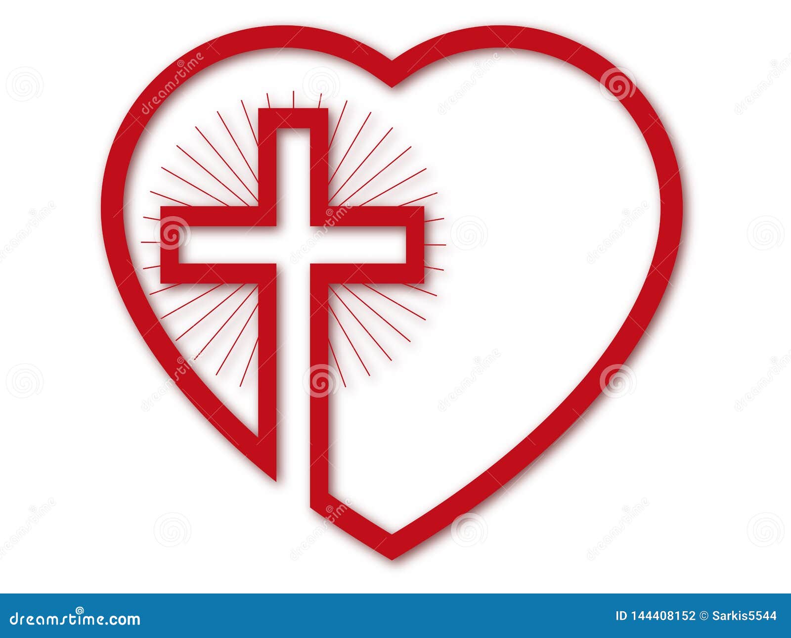 Heart with Christian Cross Background Stock Vector - Illustration of ... Heart with Christian Cross Background Stock Vector - Illustration of ...