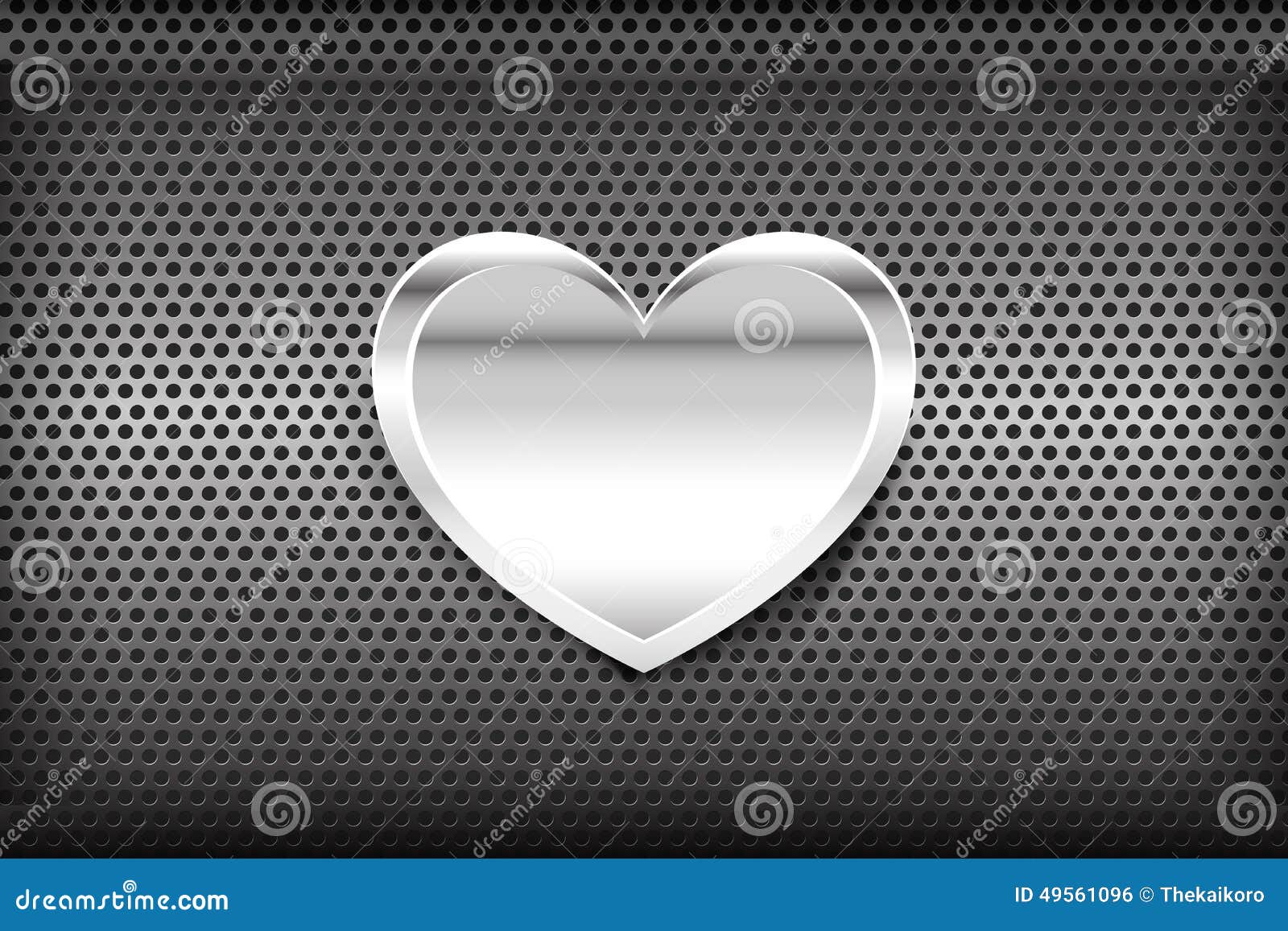Heart on Chrome Black and Grey Background Texture Stock Vector ...