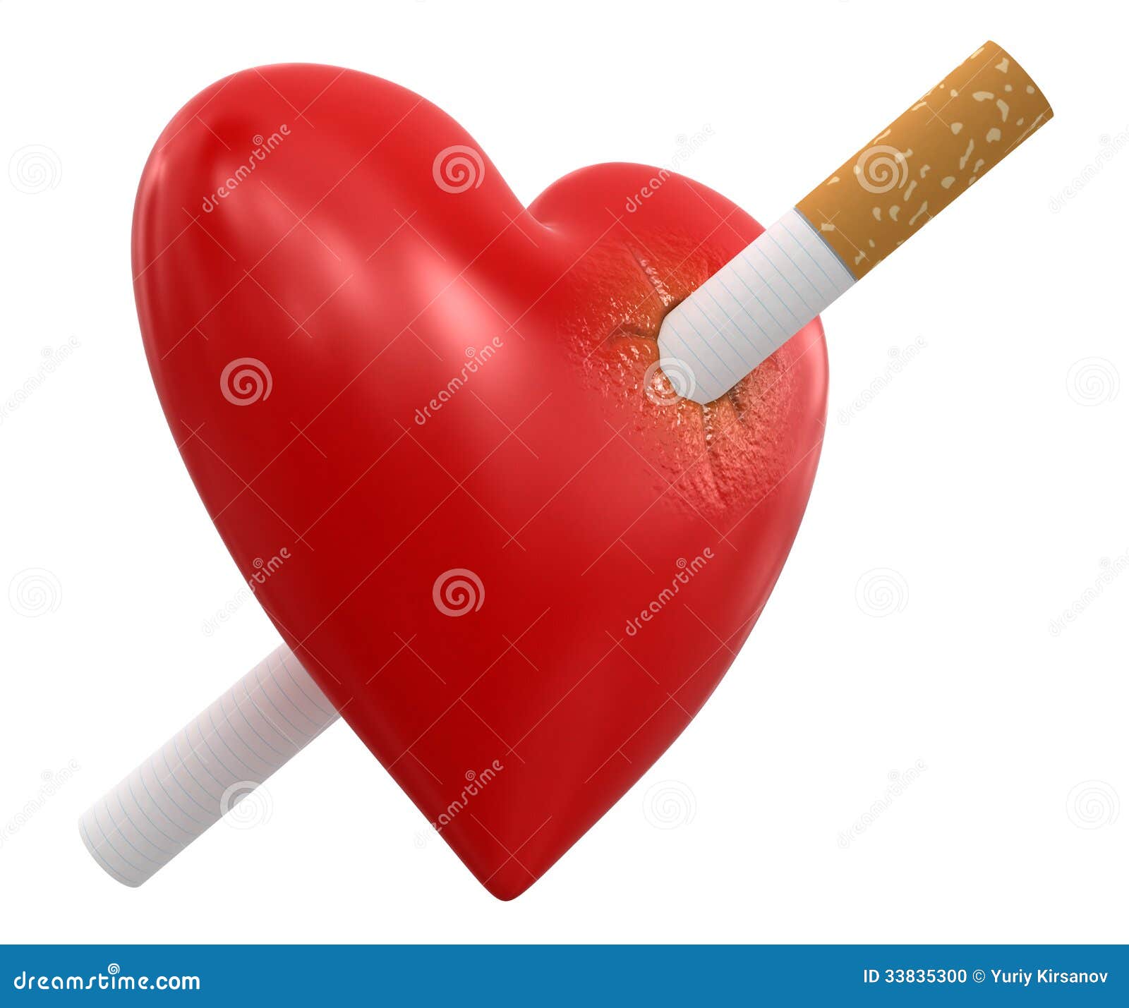 Heart with Cigarette (clipping Path Included) Stock Illustration ...