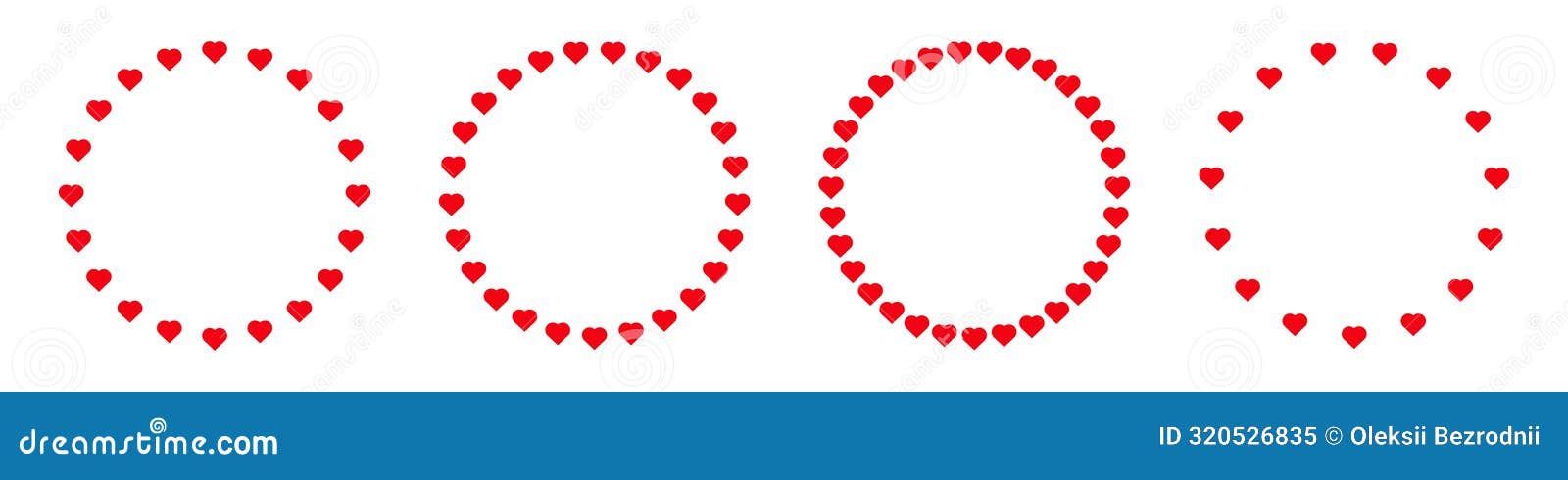 Heart Circle Frame. Love Heart Frame Round Border Stock Vector ...