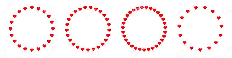 Heart Circle Frame. Love Heart Frame Round Border Stock Vector ...