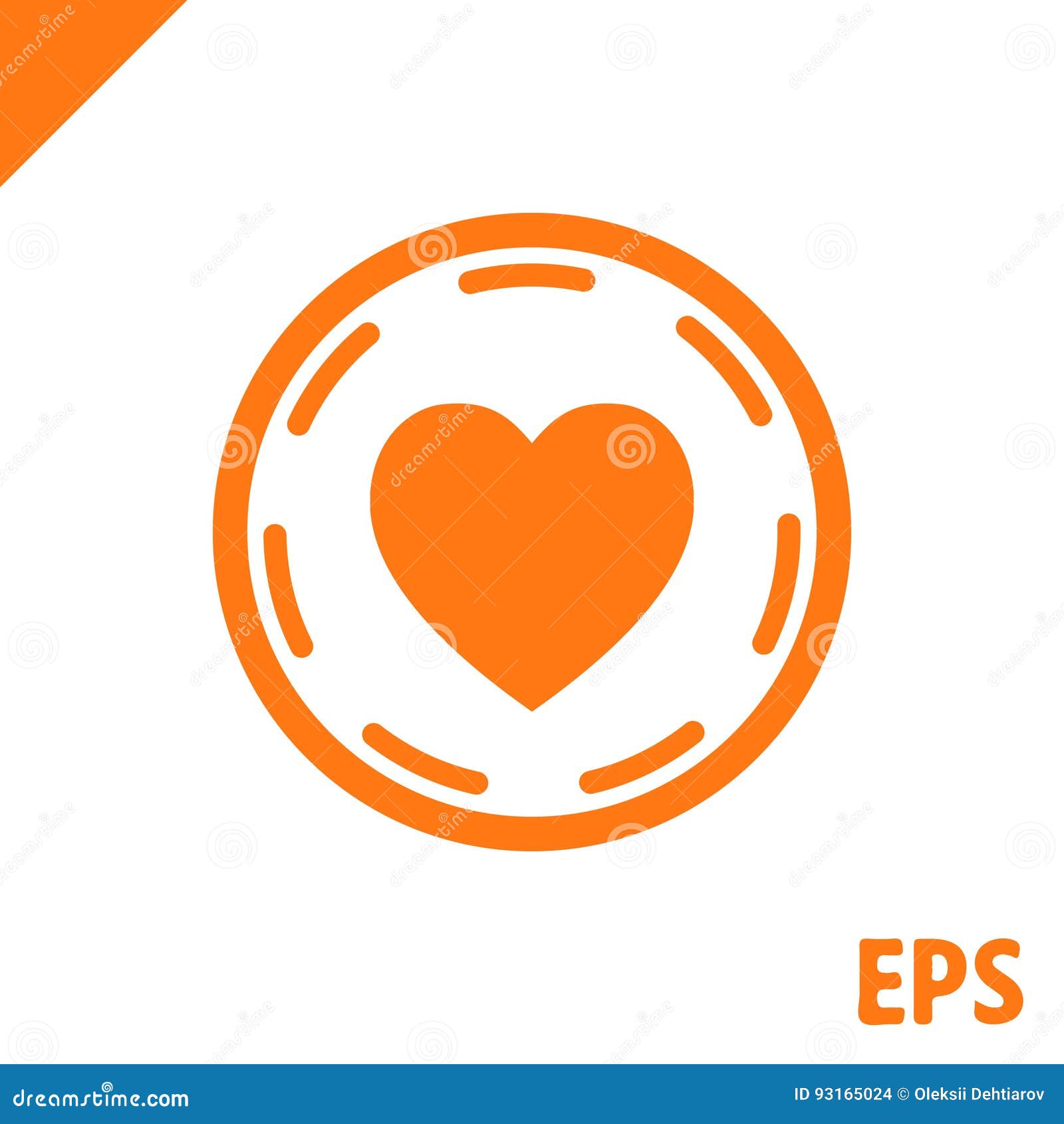 Heart in Circle Icon Stock Vector Illustration Flat Design Stock Vector ...