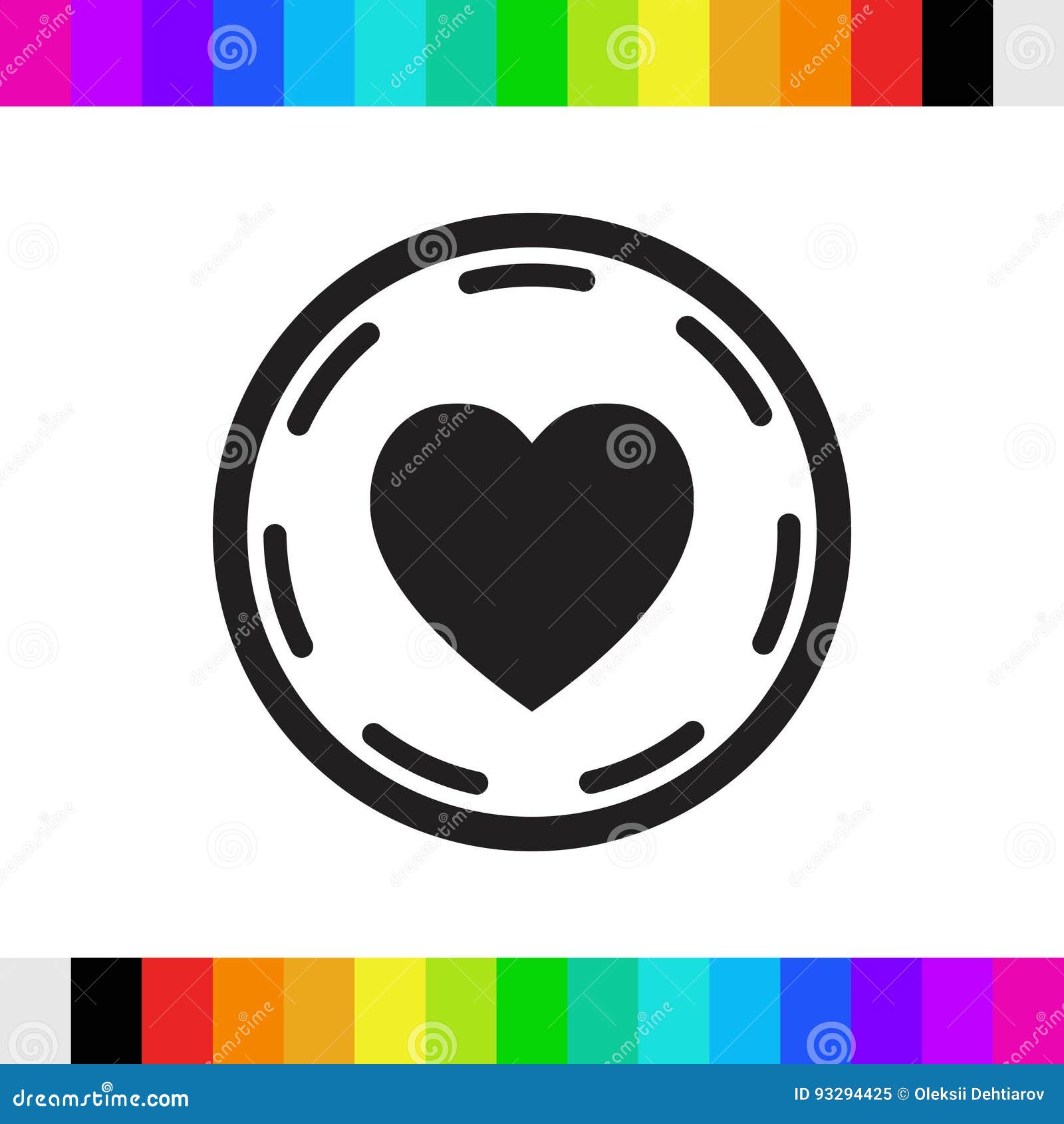 Heart in Circle Icon Stock Vector Illustration Flat Design Stock Vector ...