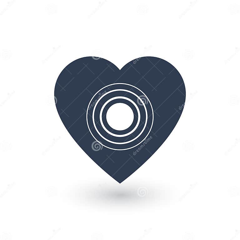 Heart and Circle Pulse . Vector Illustration Isolated on White ...