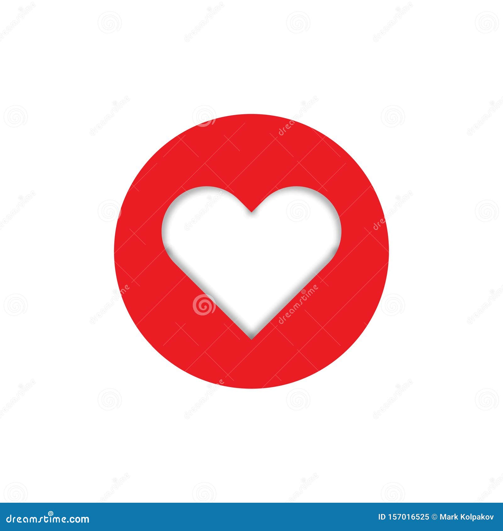 Heart in a Circle with Shadow Inside Stock Illustration - Illustration ...