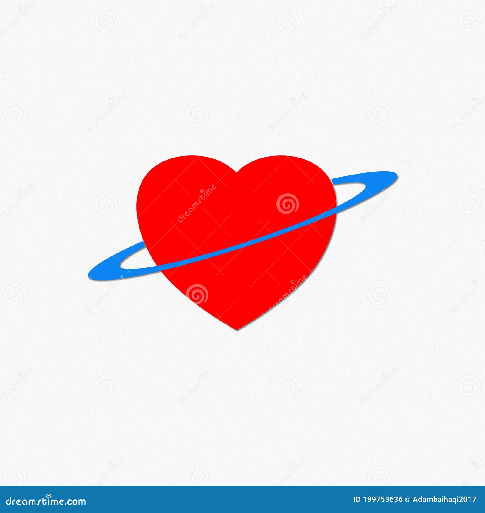 Heart with Circle Vector Symbol, Like Planet. Vector Stock Vector ...