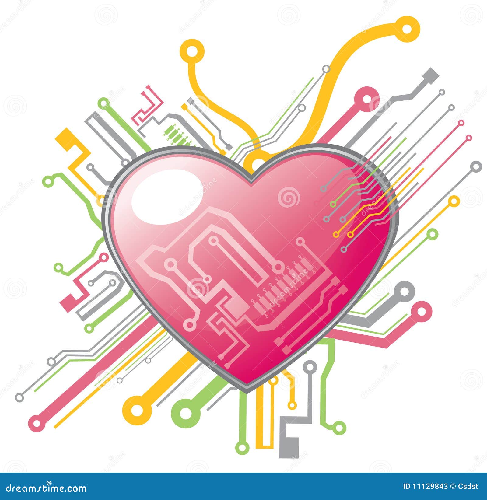 Heart circuit stock vector. Illustration of heary, decoration - 11129843