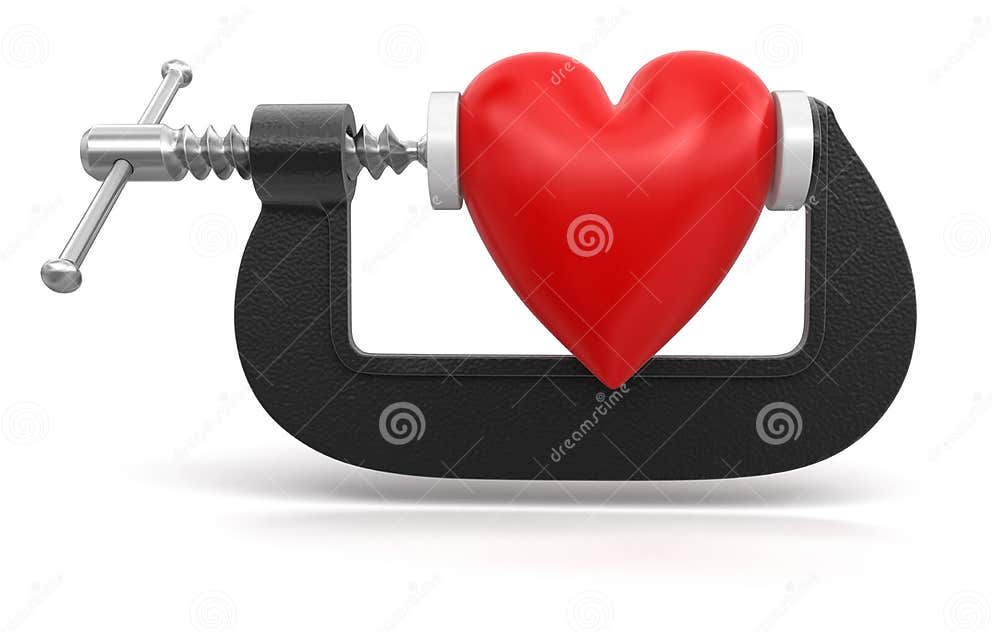Heart in Clamp (clipping Path Included) Stock Illustration ...