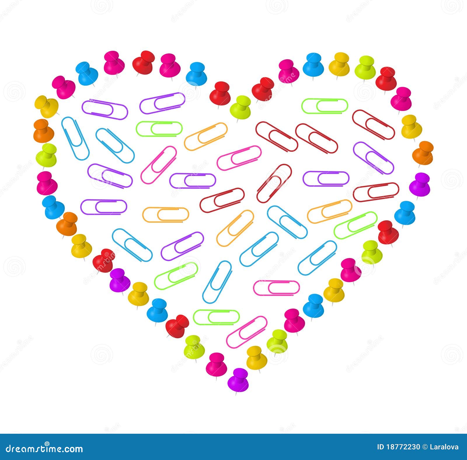Heart of clips and pins stock vector. Illustration of design - 18772230