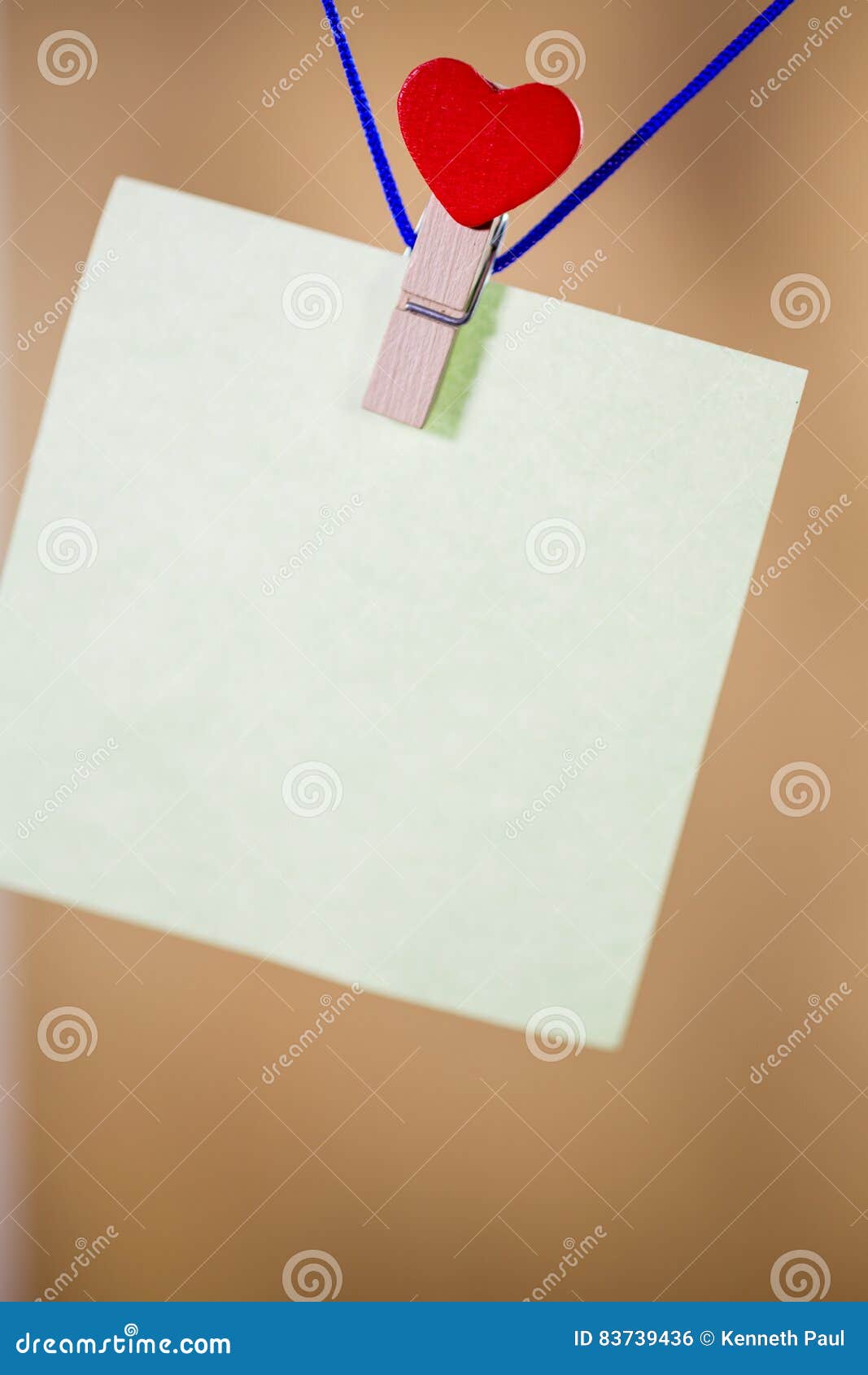 Heart Clothes Peg Holding Note Stock Photo - Image of clothesline ...