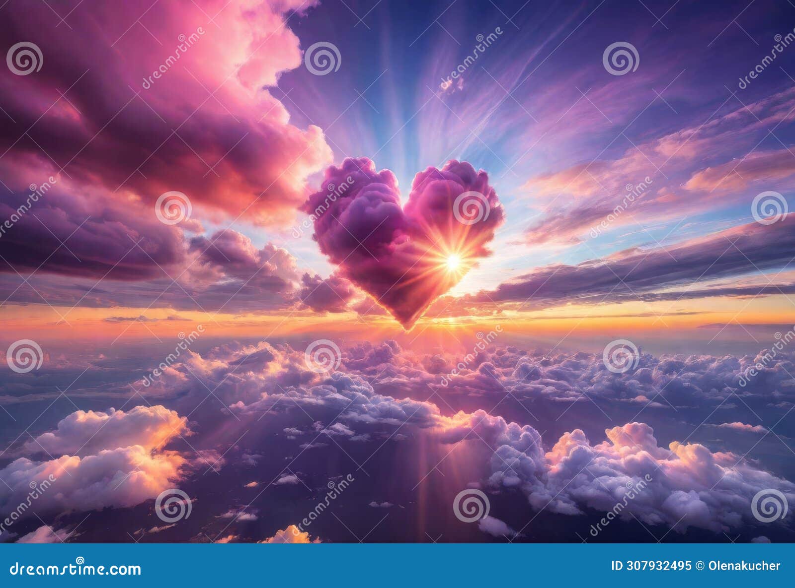 Heart from cloud on sky stock illustration. Illustration of meteorology ...