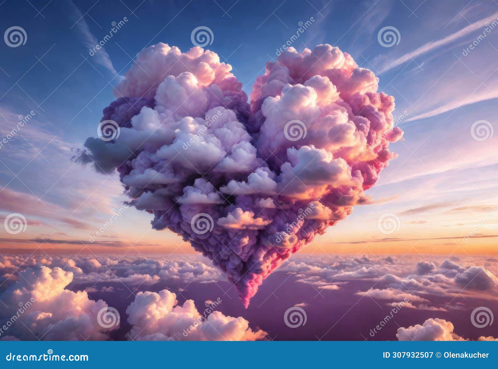 Heart from cloud on sky stock image. Image of couple - 307932507