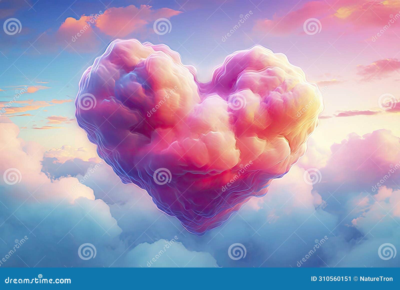 Heart in the Clouds Heart of Clouds Heart in the Sky Stock Illustration ...