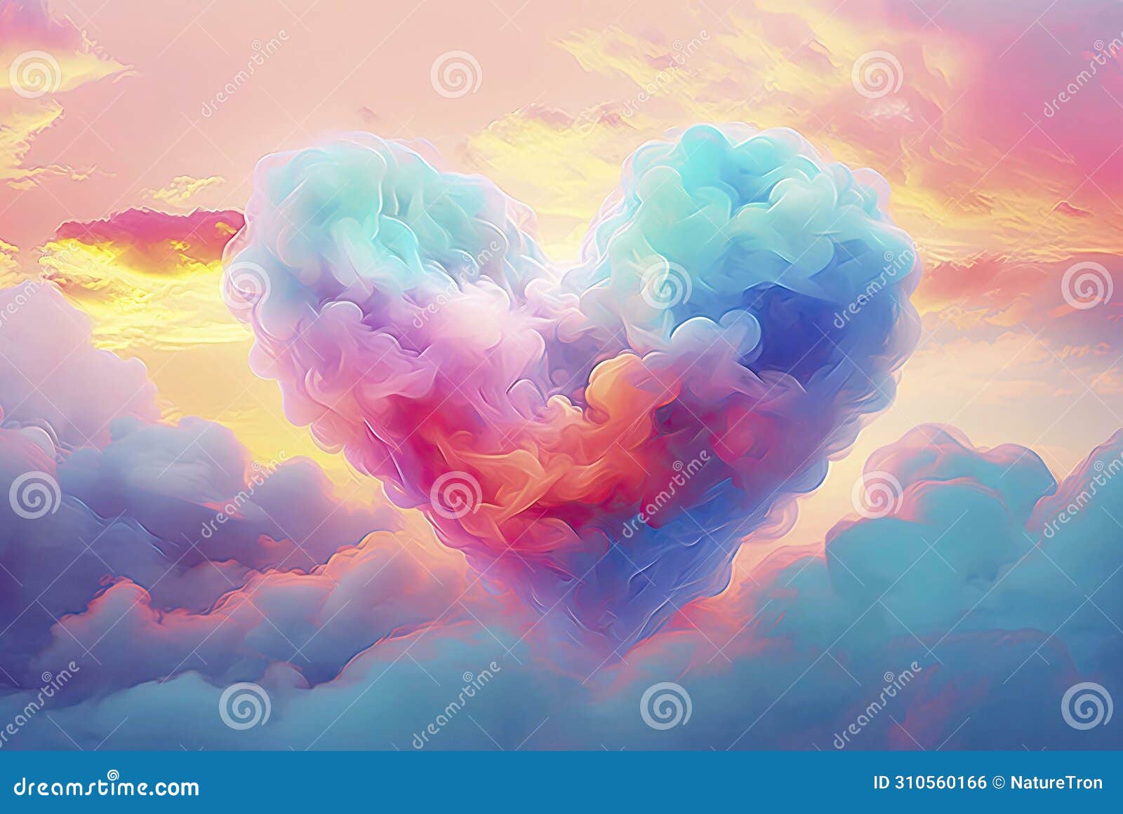 Heart in the Clouds Heart of Clouds Heart in the Sky Stock Illustration ...