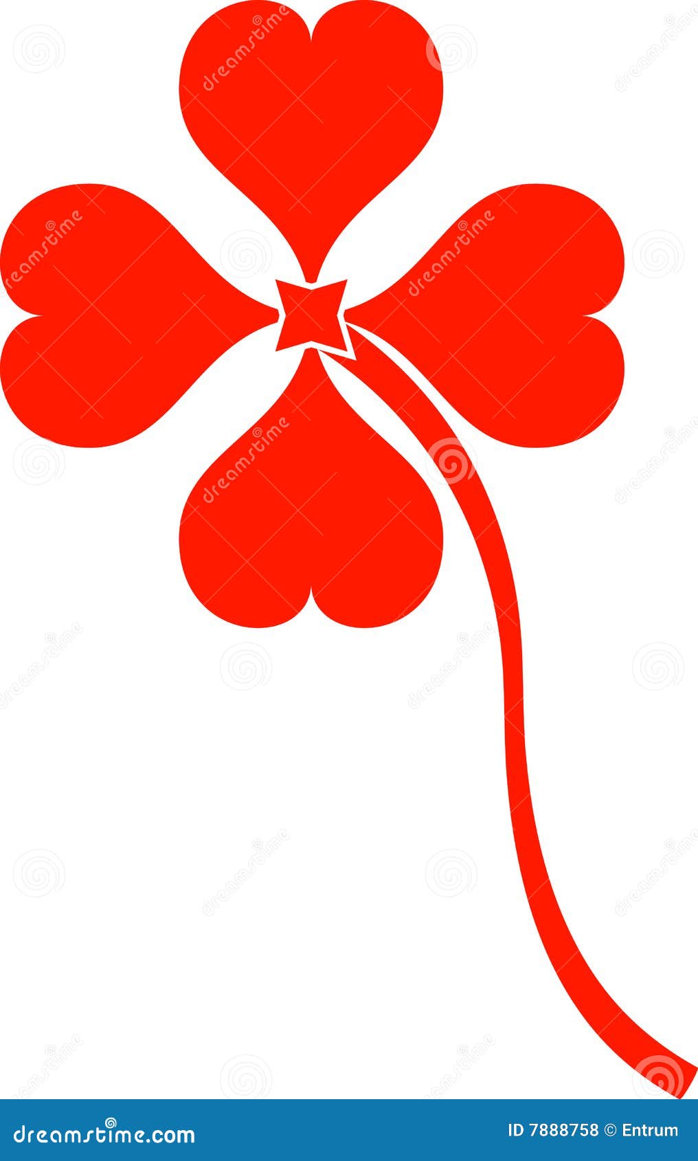 Heart Clover - Quarter Foil Stock Illustration - Illustration of foil ...