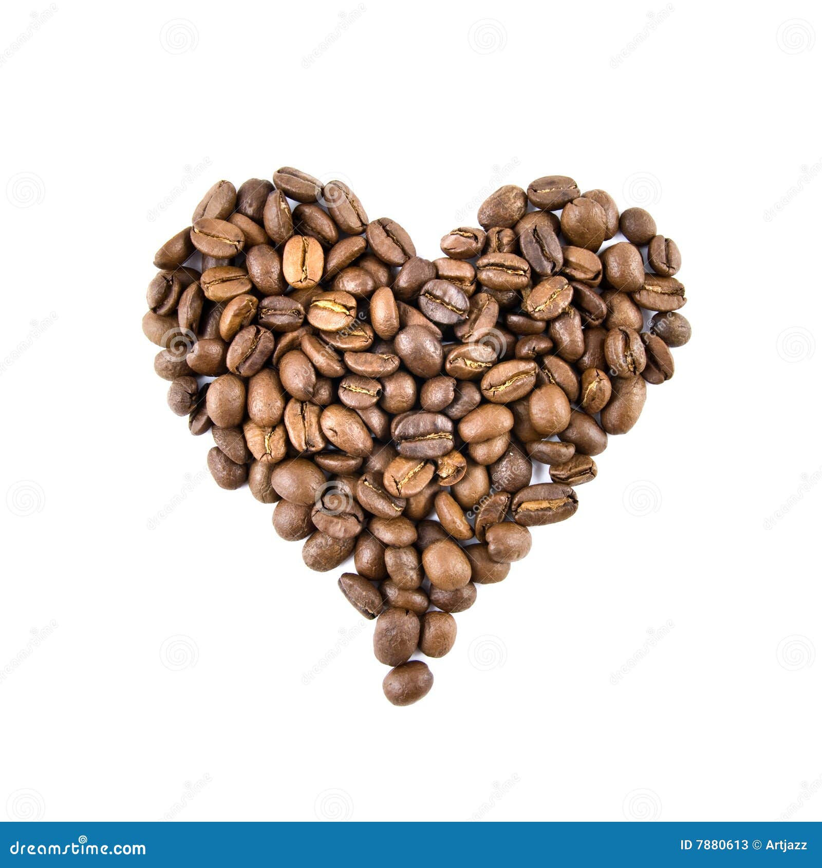Heart from Coffee Beans Isolated on White Stock Image - Image of full ...