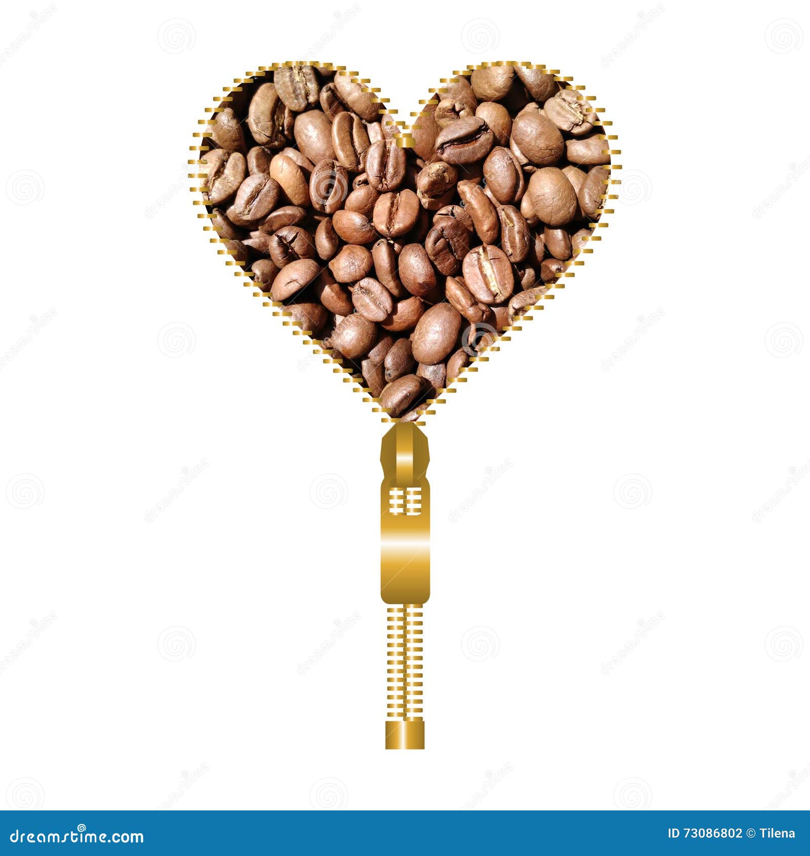 Heart with coffee beans stock illustration. Illustration of coffee ...