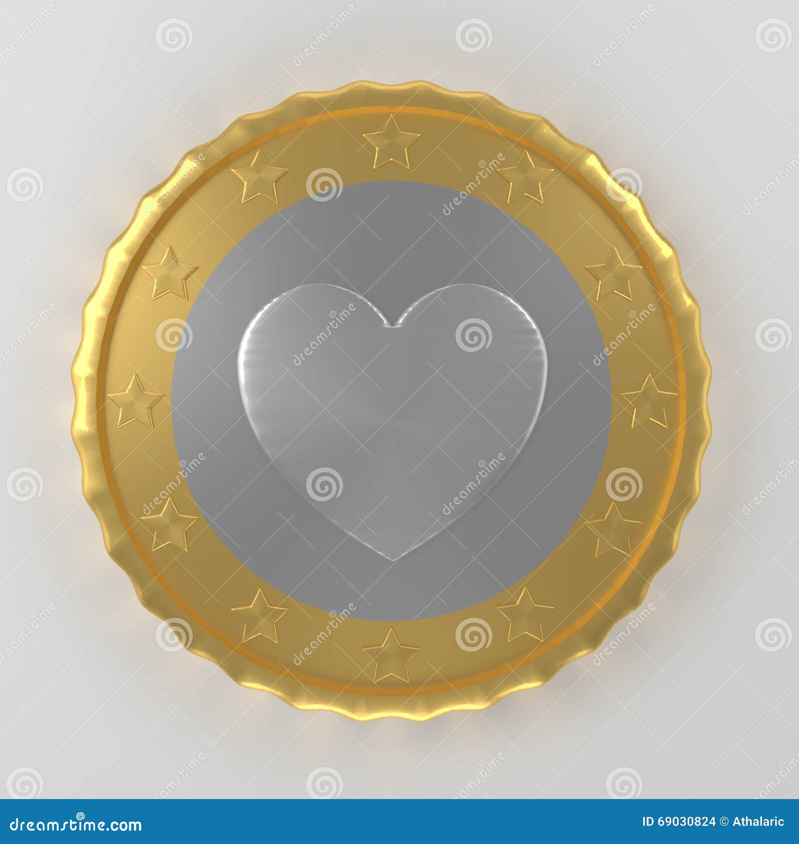 Heart coin 3d illustration stock illustration. Illustration of abstract ...