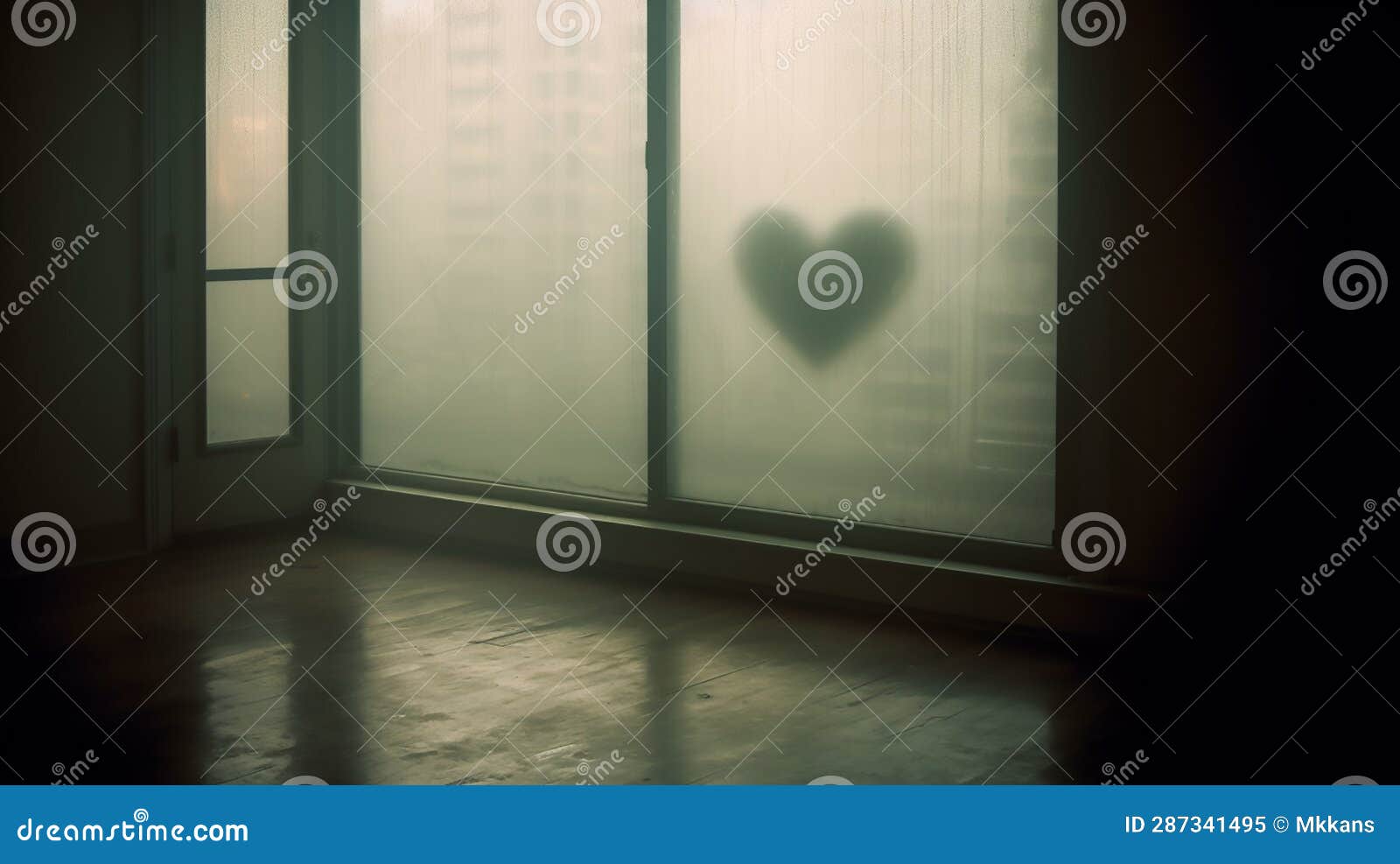 Heart on Cold Fogged Window Stock Illustration - Illustration of window ...