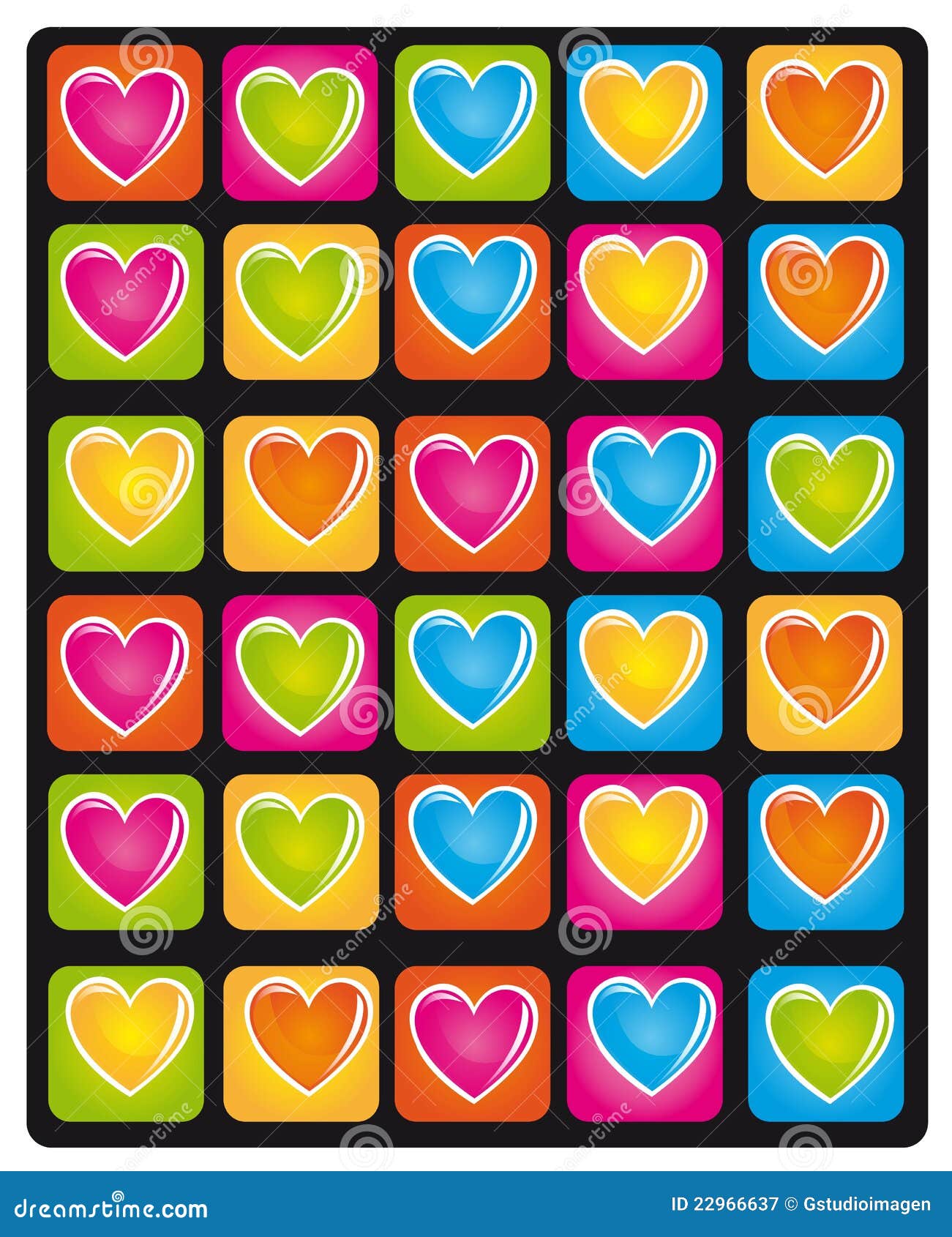 Heart colors stock vector. Illustration of cool, drawing - 22966637