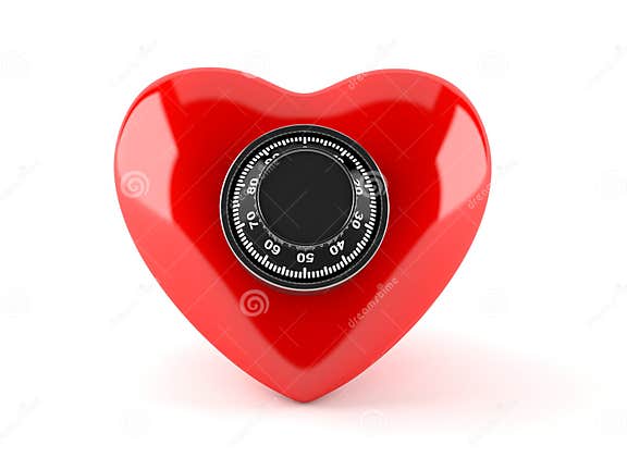 Heart with Combination Lock Stock Illustration - Illustration of ...
