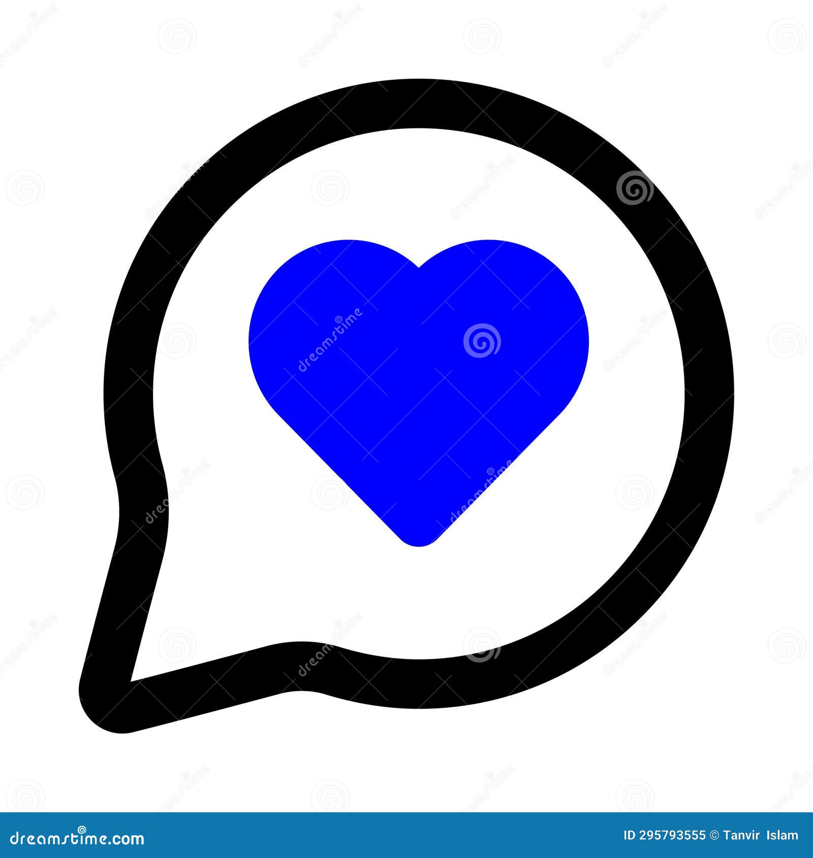 Heart Comment Icon stock illustration. Illustration of beautiful ...