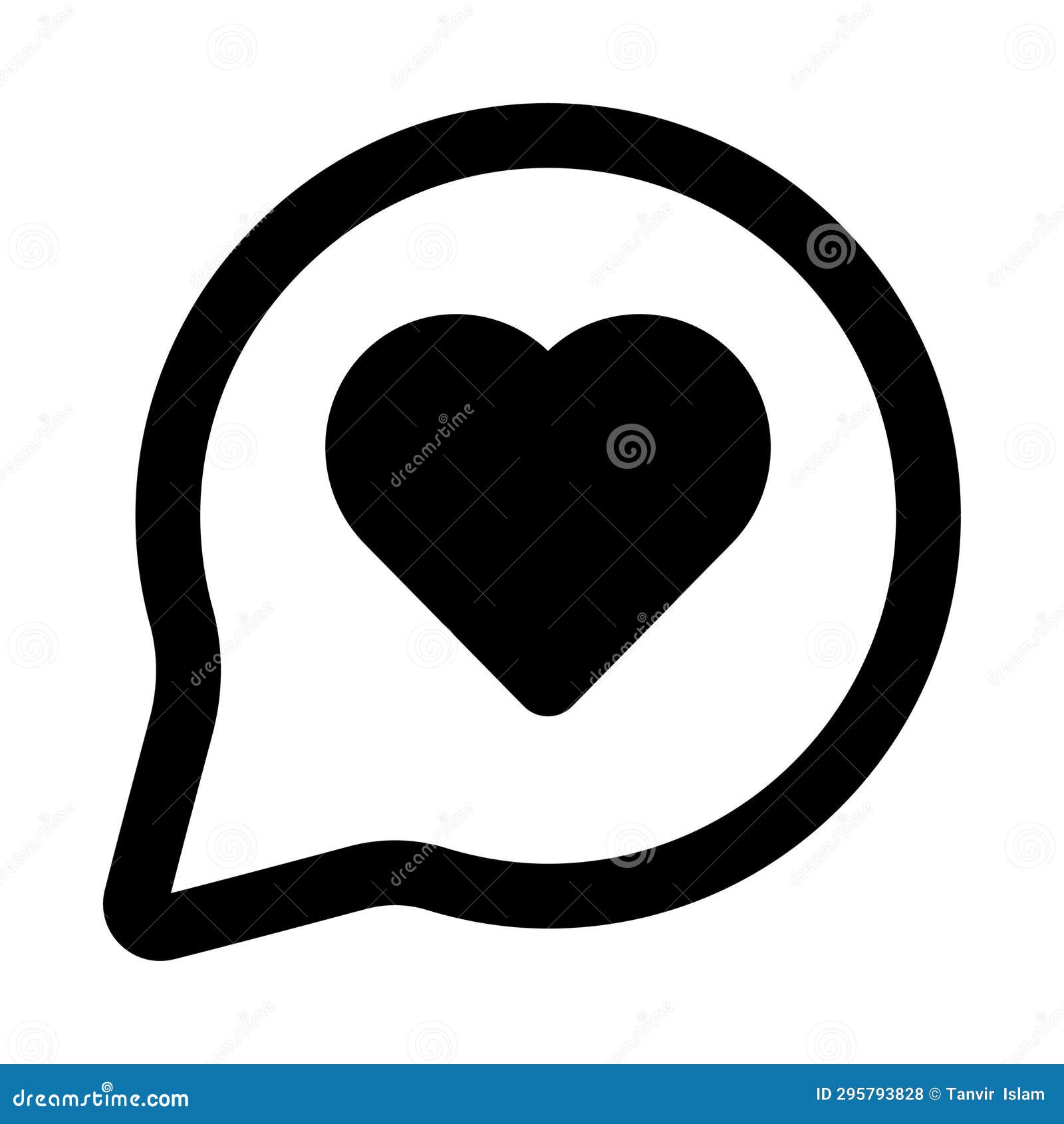 Heart Comment Icon stock vector. Illustration of designed - 295793828