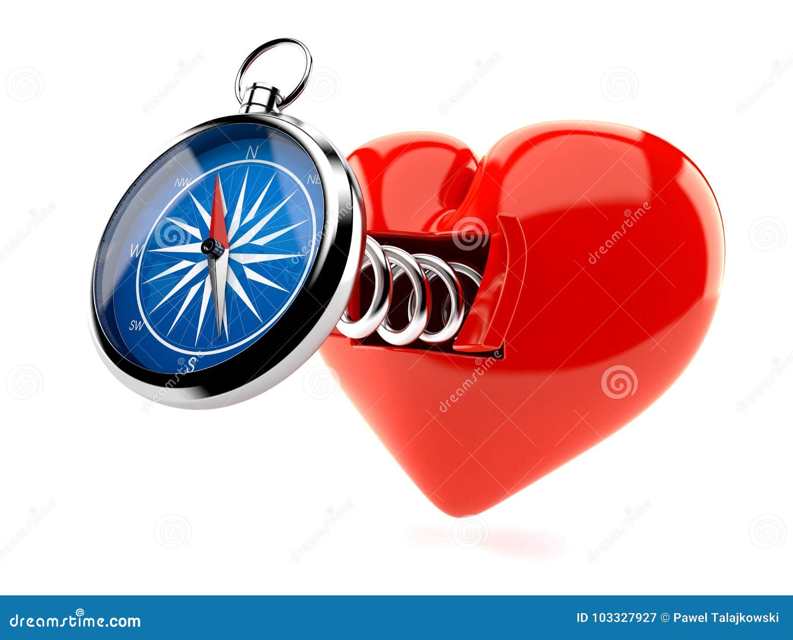 Heart with compass stock illustration. Illustration of navigate - 103327927