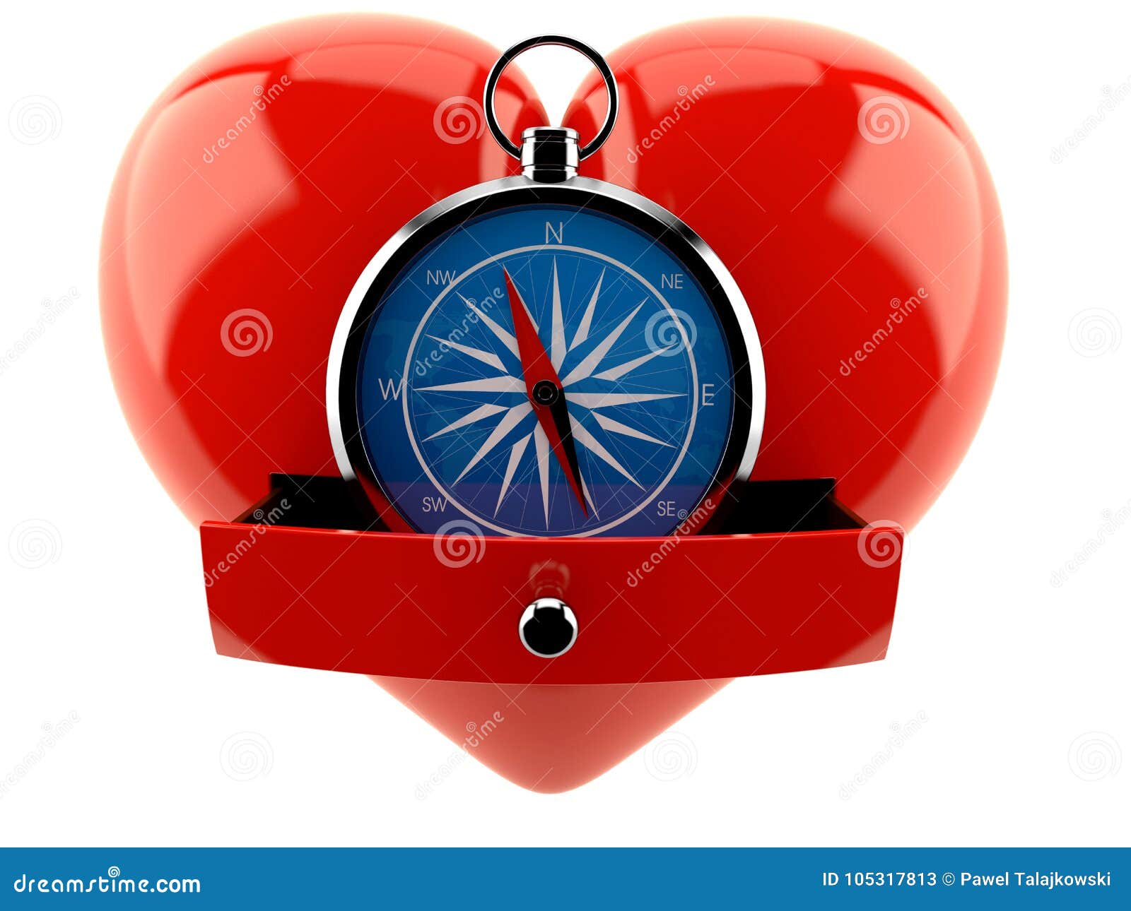 Heart with compass stock illustration. Illustration of equipment ...