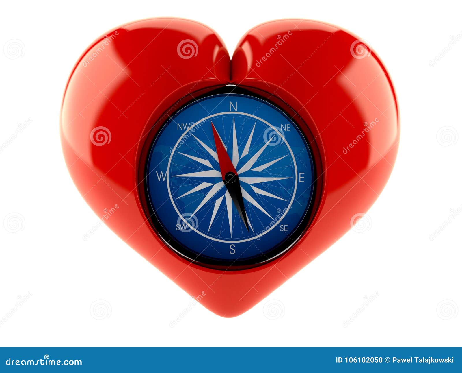 Heart with compass stock illustration. Illustration of guidance - 106102050