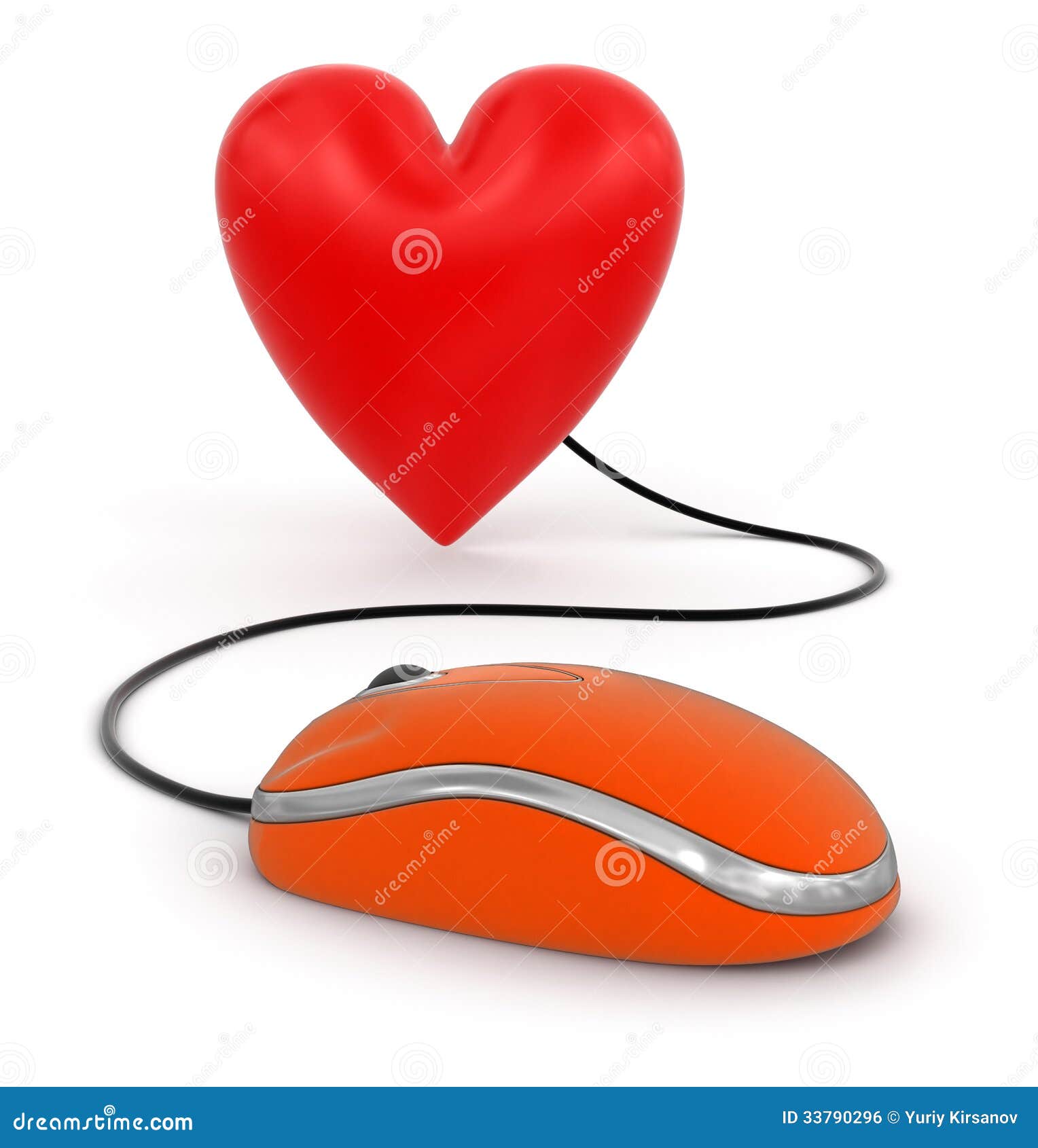 Heart with Computer Mouse (clipping Path Included) Stock Illustration ...