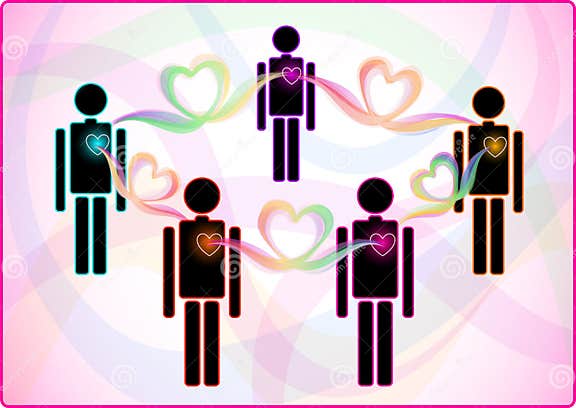 Heart Connection between People Stock Vector - Illustration of ...