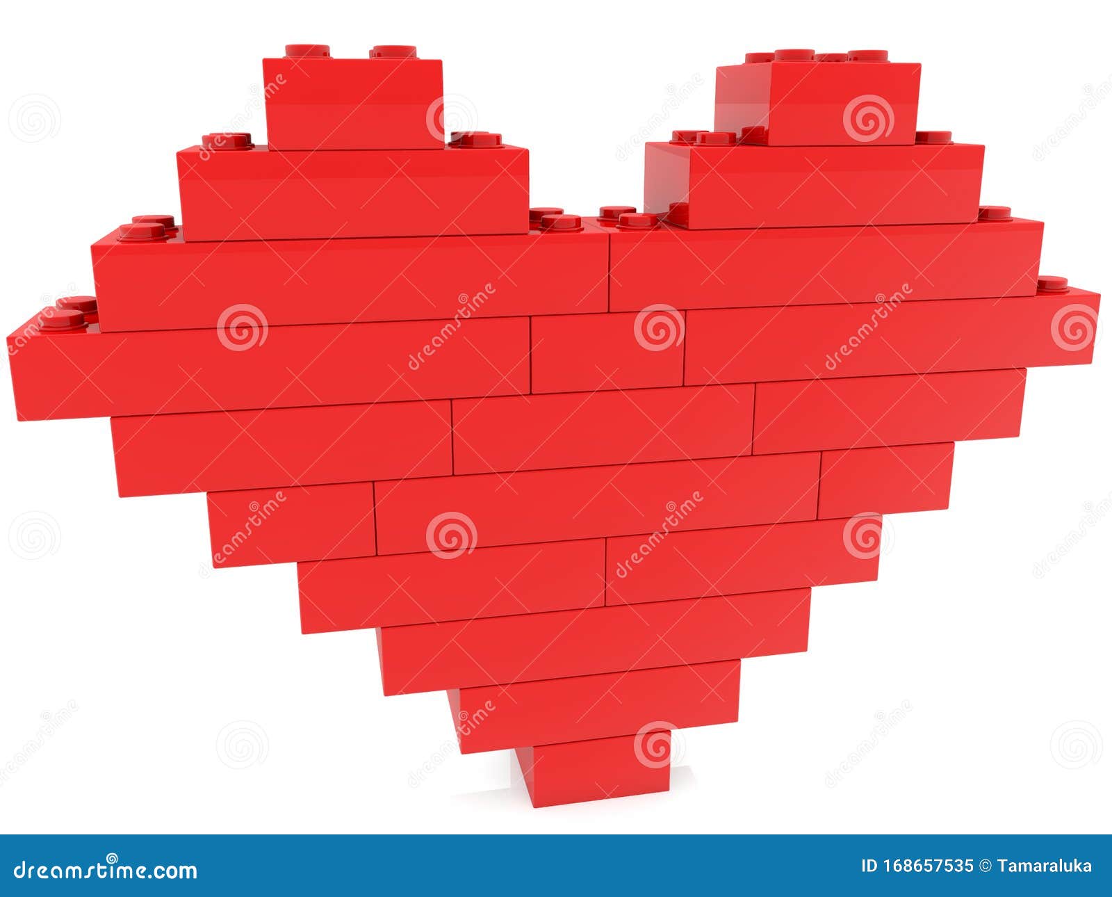 Heart Construction Made of Red Toy Bricks Stock Illustration ...