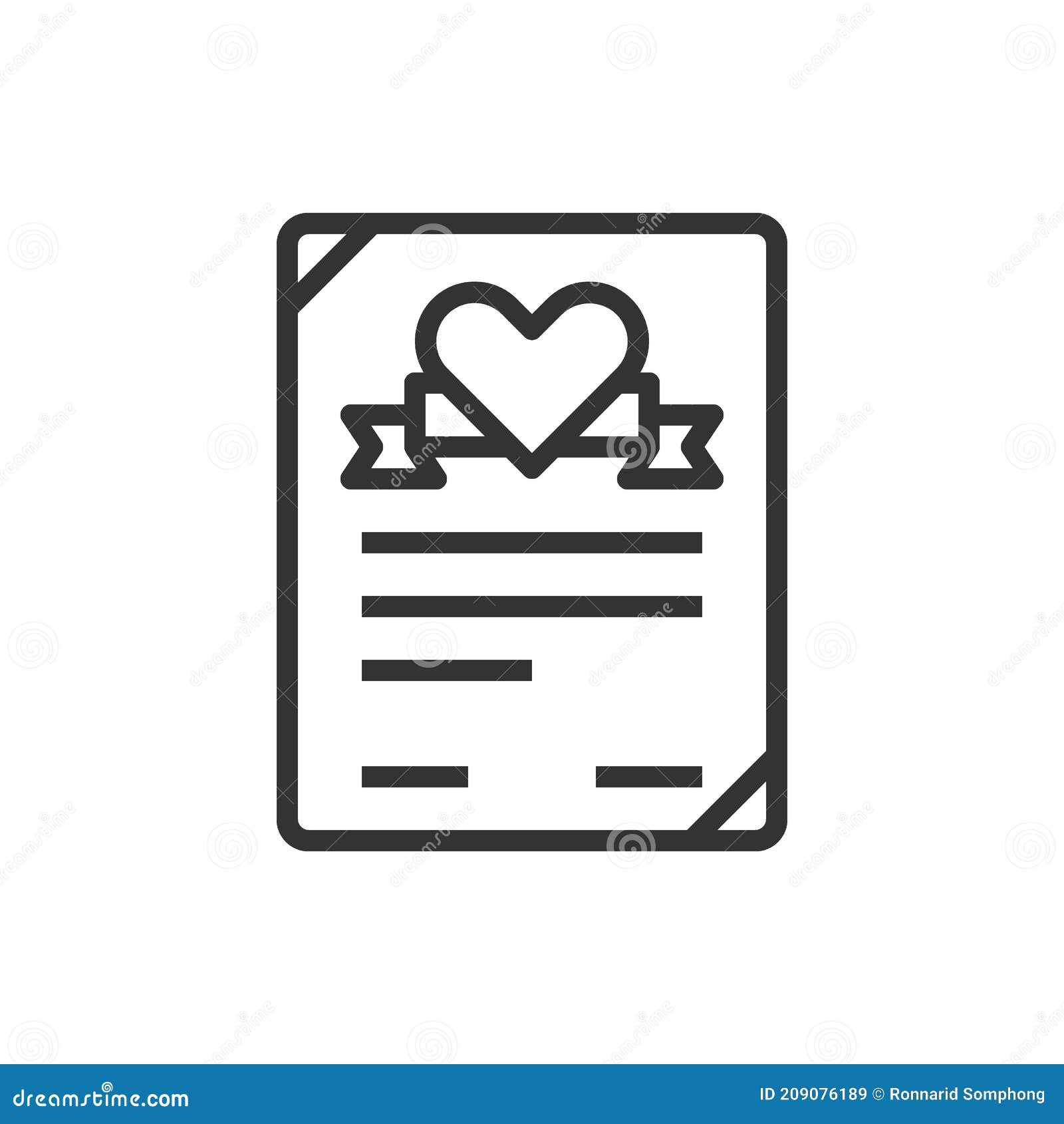 Heart Contract Love Icon or Logo Vector Stock Vector - Illustration of ...