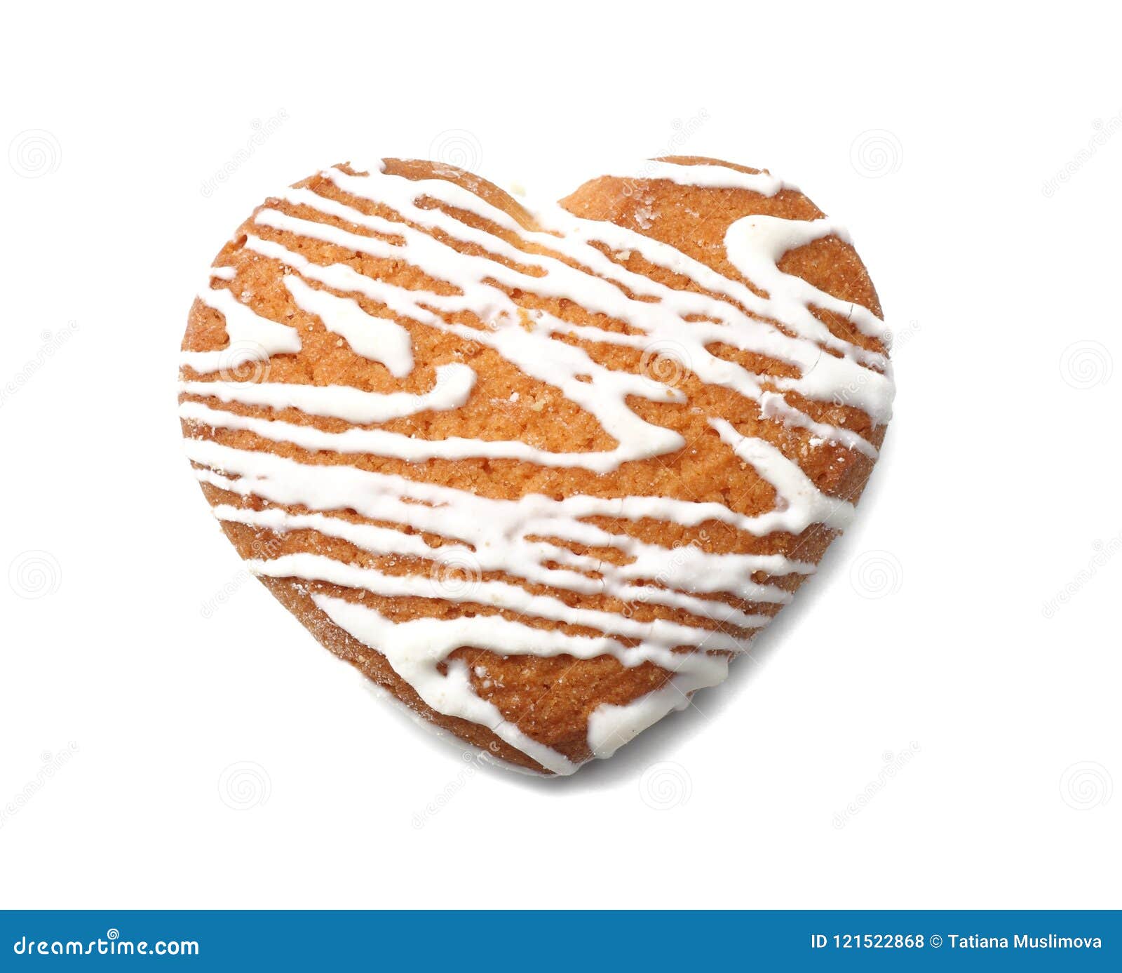 Heart Cookie Isolated on a White Background Stock Photo - Image of food ...