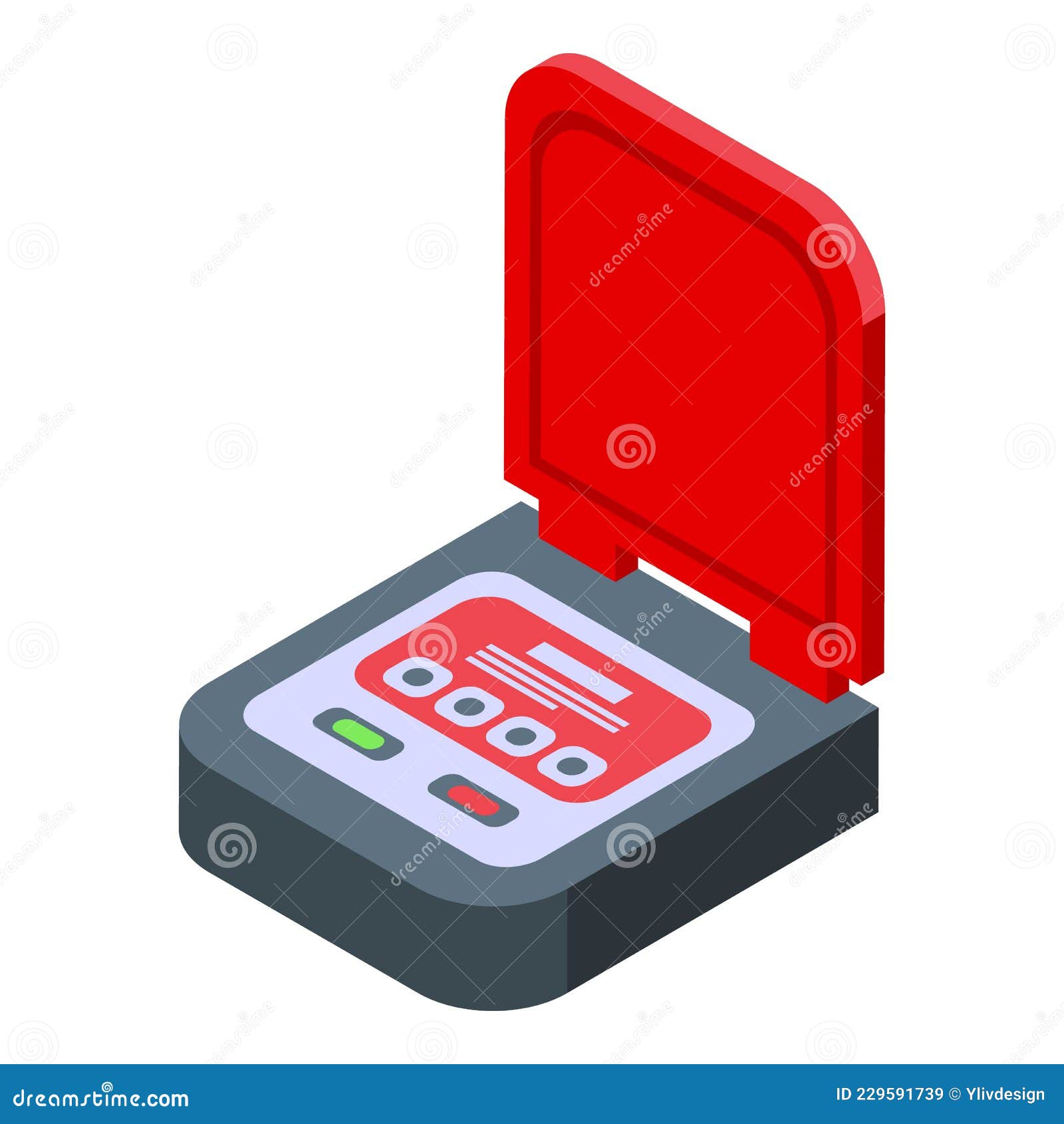 Heart Cpr Icon Isometric Vector. Defibrillator Aed Stock Vector ...
