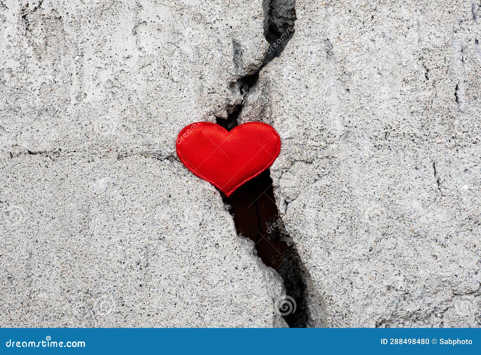 Heart in the Crack stock photo. Image of love, cracked - 288498480