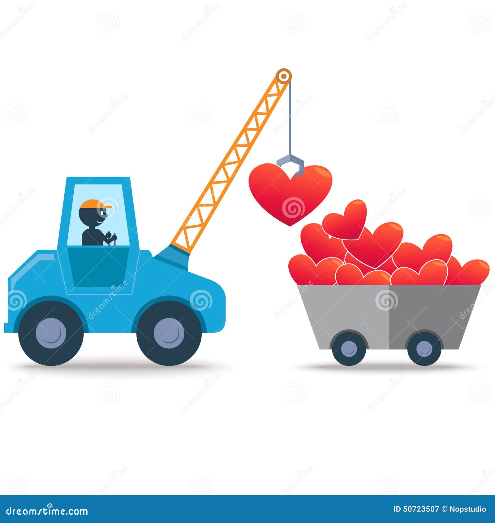 Heart crane stock vector. Illustration of commerce, construction - 50723507
