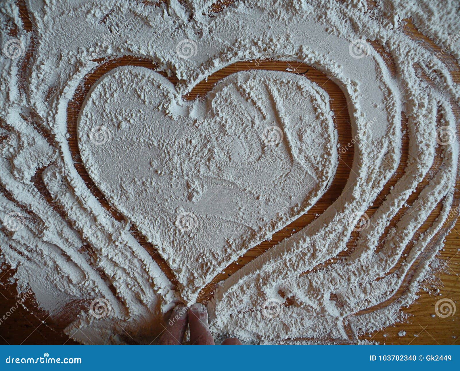 Heart created with flour stock photo. Image of white - 103702340
