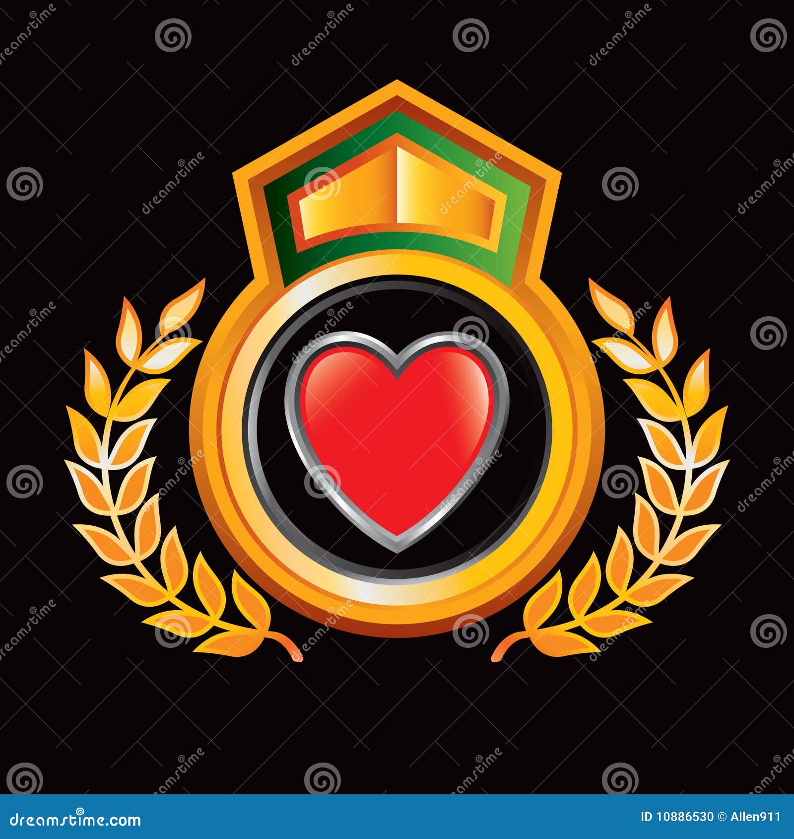 Heart crest stock vector. Illustration of february, friendly - 10886530